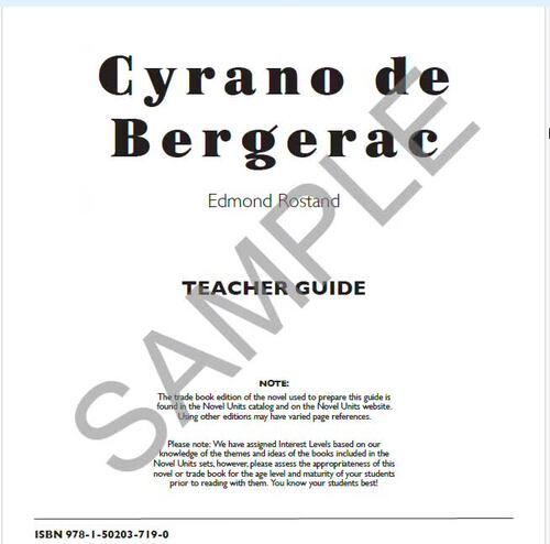 Cyrano de Bergerac Novel Units® Teacher Guide Novel Study | TPT
