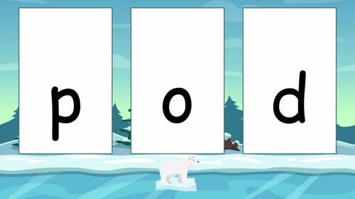 Mixed CVC Practice - Blending Board - Arctic Animals: Polar Bear ...