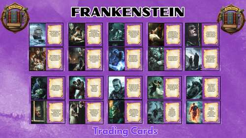FRANKENSTEIN by Mary Shelley-Trading Cards-ELA Middle School Literature