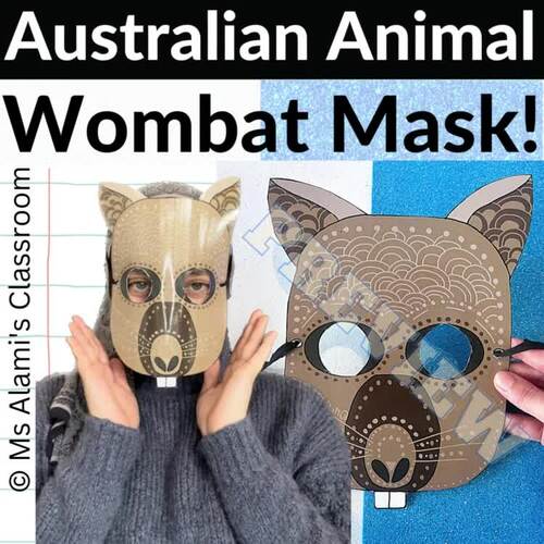 Book Week 2023 Australian Animal Mask Wombat by Ms Alami's Classroom