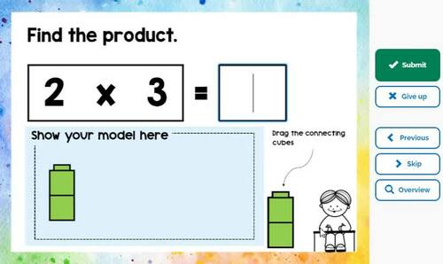 Multiplying by 2 with Modeling Practice - Boom Task Cards | TPT