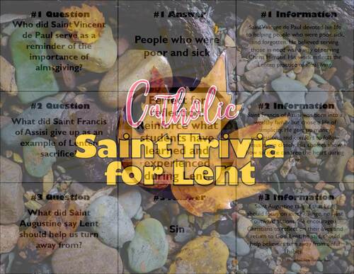 Lent & Saint Activity: Write the Room Lent Reflection & Saint Reading ...