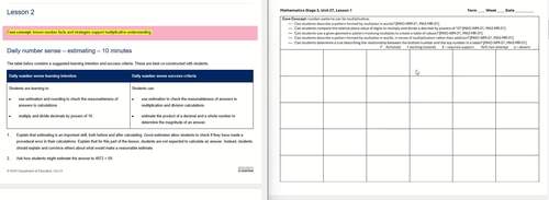 NSW Stage 3 Mathematics - Unit 17 Term 4 - Assessment Observation Grids