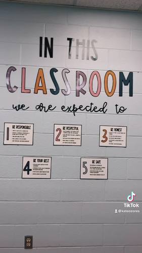 Simple Boho: EDITABLE Classroom Expectations/Rules Bulletin Board Set