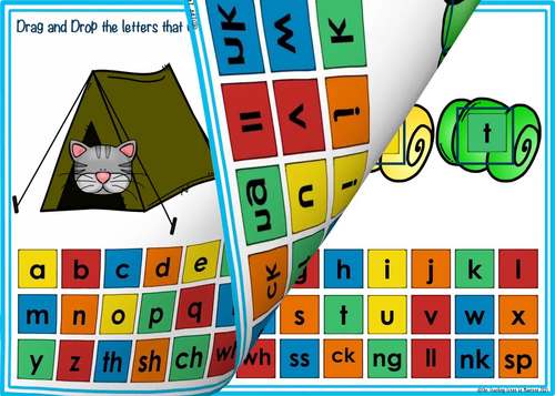 Camping Build a Word with Short Vowels Digital BOOM Cards | TPT