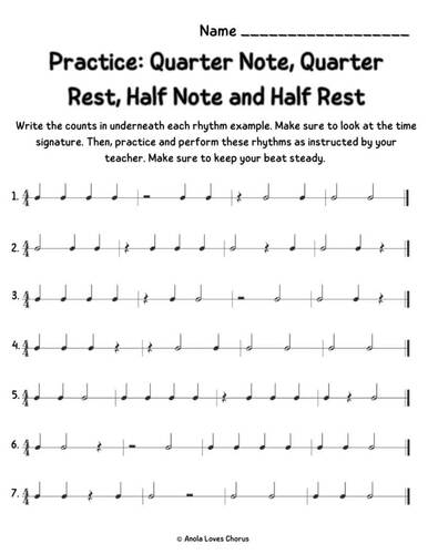 NO PREP Rhythm Worksheets by Choir With Anola - Anola Douglas | TPT