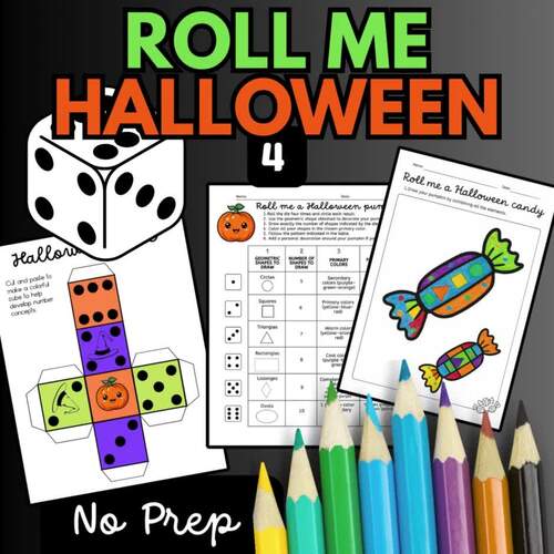 Roll Me a Halloween Activity | Geometry Drawing Worksheets | K-2 Math ...