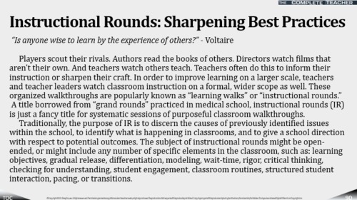 COMPLETE TEACHER Lesson 90 - Instructional Rounds: Sharpening Best ...