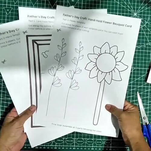 Mother ' s Day Craft : Hand -Held Flower Bouquet Card by FlufflyShipShop