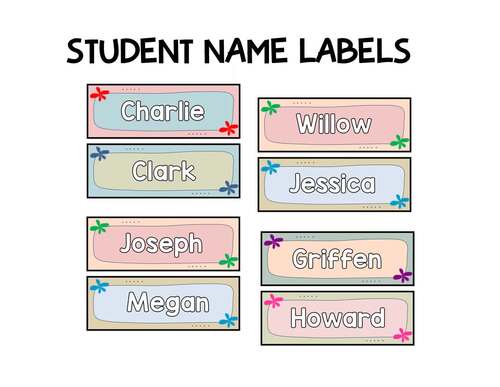 Printable Boho Neutral Student Name Labels, Classroom Labels, Cubby Labels