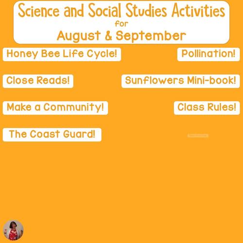 Science and Social Studies Activities for Back to School August & September