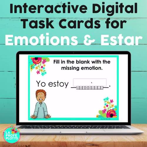 Digital Task Cards for Emotions & ESTAR | Spanish Boom Cards | Distance ...