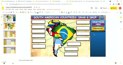 South American Countries:Drag & Drop Worksheet:Google Slides+Powerpoint ...