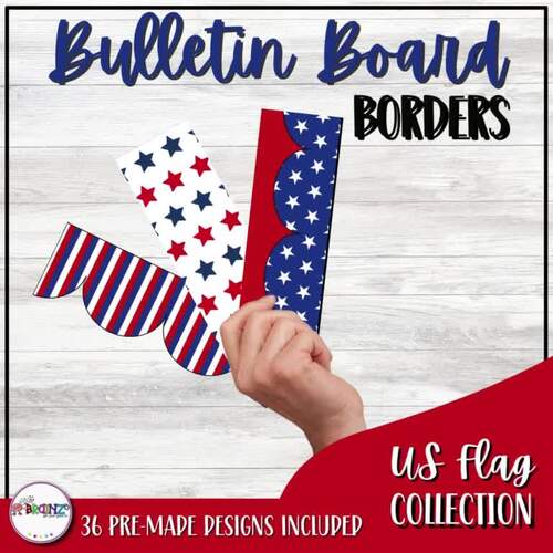 USA Bulletin Board Borders – Patriotic Decor, Labor Day, July 4th ...