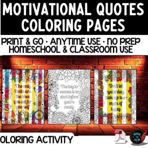 Motivational Quotes Coloring Pages for Teens | Mindfulness, SEL ...