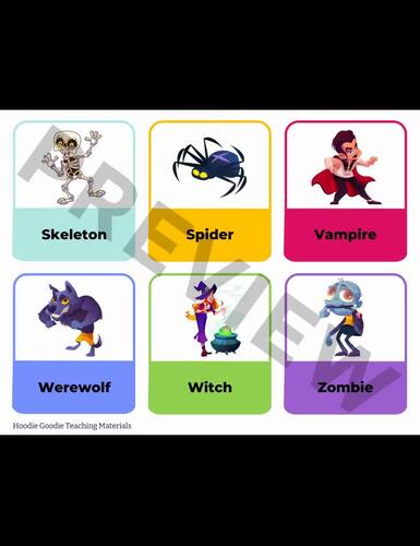Halloween Vocabulary Flashcards & Word Wall Posters (24 Words) by ...