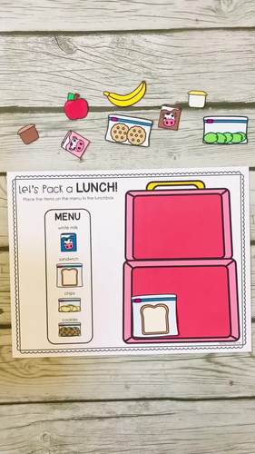 Life Skills, Following Directions, & Matching - Let’s Pack a Lunch
