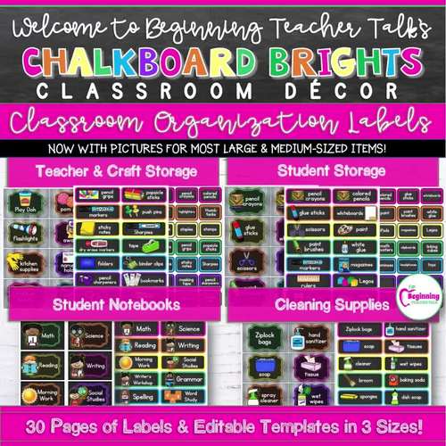 ⭐️ 30% OFF! ⭐️ Chalkboard Brights Ultimate Classroom Decor Bundle for K ...