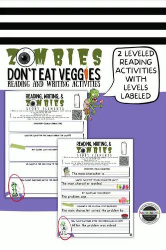 Zombies Don't Eat Veggies Differentiated Reading & Writing Activities