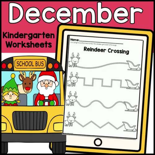 December Morning Work Math + Literacy Worksheet Bundle | Kindergarten ...