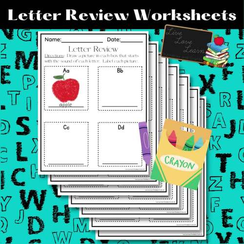 Letter Review Worksheets for Centers or Homework | TPT