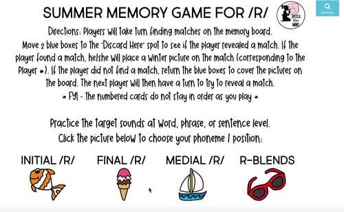 Summer Boom™ Cards Matching Game Bundle for Articulation | Summer ...