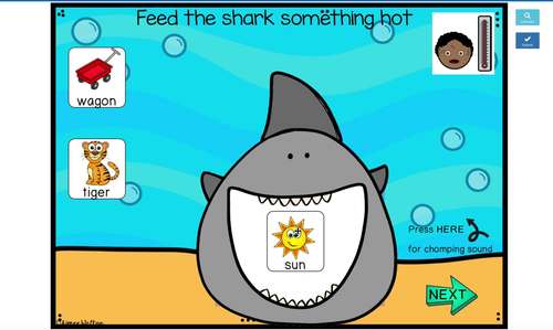 Feed the Shark Adjectives Speech Boom Cards™ by Aimee Walton | TPT