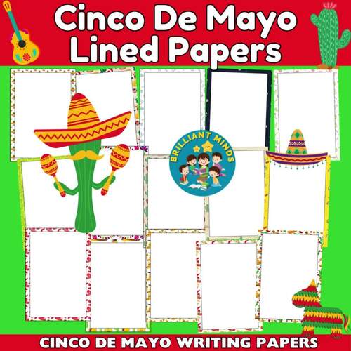 Cinco de Mayo & Mexico Themed Writing Paper | Primary & Elementary Lines