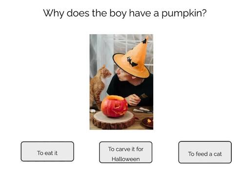 Halloween & Fall Why Questions | WH Inference Boom Cards™ for Speech ...