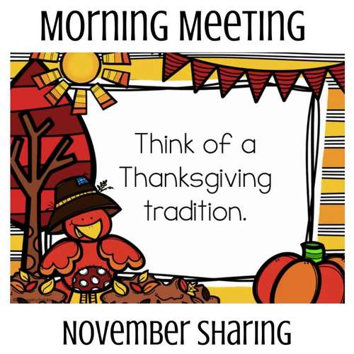 Sharing & Discussion Morning Meeting Cards- Thanksgiving November