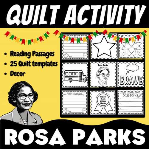 Rosa Parks Writing Art Quilt Activity Black History Month Women's