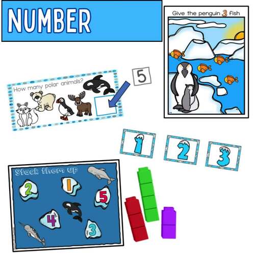 Polar Animals Winter Literacy Centers Winter Math Kindergarten Preschool
