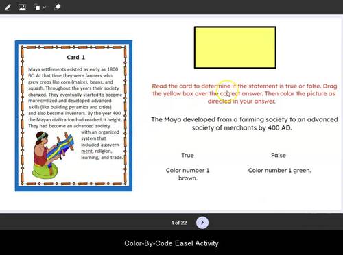 Ancient Maya Civilization Scavenger Hunt with Color By Code and Easel ...