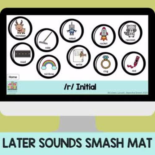 Later Sounds Articulation: No Print Digital Smash Mat for Speech Therapy