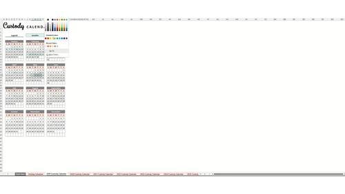 Co-Parenting Calendar Excel Spreadsheet by Mom Money Map | TPT