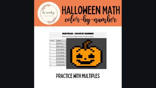 Halloween Math: Digital Color-By-Numbers by Its Elementary by Mrs Watson