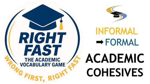 RIGHT FAST – Academic Vocabulary Game (Academic Cohesives – Full 10-Set ...