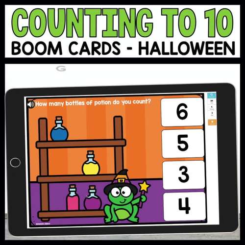 Counting Objects to 10 Halloween Math Activities | Halloween Boom Cards