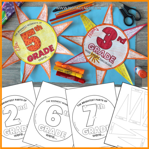 End of the Year Sunshine Craft, EOY Writing Activities, Last Week of School