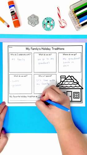 Holiday & Winter Traditions Writing Craft & Lesson & Bulletin Board ...