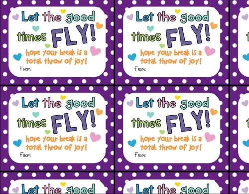 Frisbee (Flying Disc/Toy) Winter Break (Christmas) Gift Tag- Let the ...