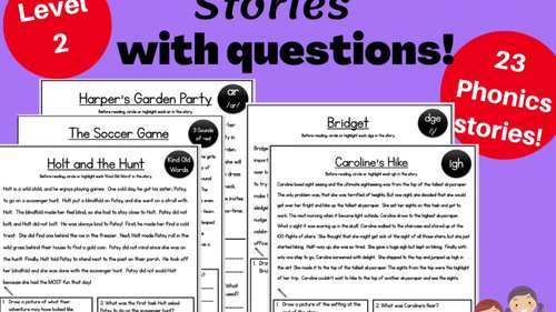Reading Comprehension Decodable Passages w/ Questions: Orton Gillingham Level 2