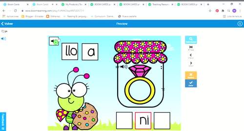BOOM CARDS Lectura SÍLABA INICIAL Y FINAL | Spring Digital Resources in ...
