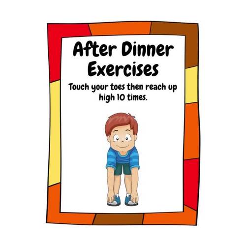 Thanksgiving Movement Cards and Brain Break Activity, PE activity cards