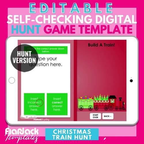 Christmas Train Hunt Google Slides PowerPoint Editable Game Template