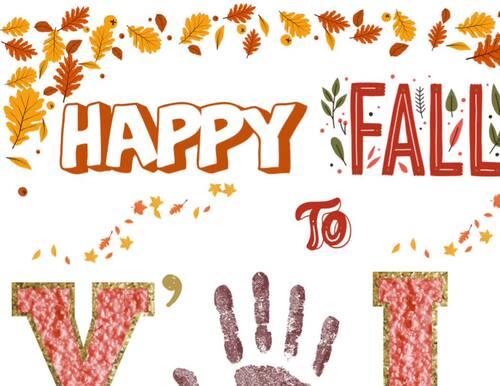 Happy Fall to Y’all Handprint Craft Kids Classroom Activity Toddler ...