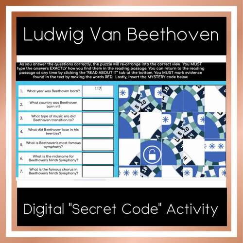 Ludwig Van Beethoven, Digital Resource, 5th-8th Grades | TPT