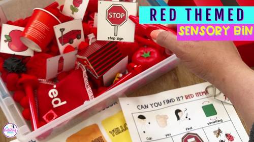 Red Sensory Bin: Speech Therapy Activity by The Dabbling Speechie