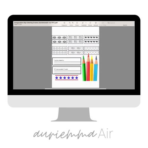 Inauguration Day 2025 Crowns | Presidential Coloring Crowns by AuriemmaAir