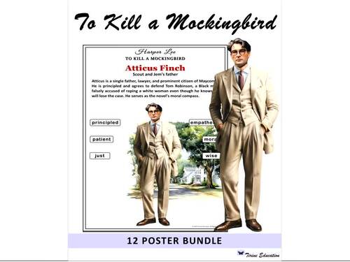 To Kill A Mockingbird, English Literature, 12 Character Analysis Posters